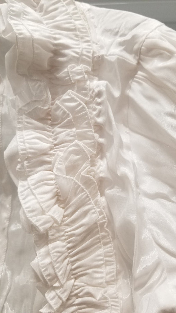 White Ruffled Bolero Jacket Short Sleeve Ruffled White Bolero Jacket ...