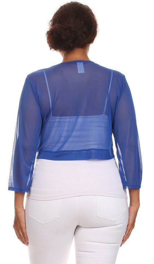 Sheer Chiffon Bolero Jacket 3/4 Length – DiscountDressShop